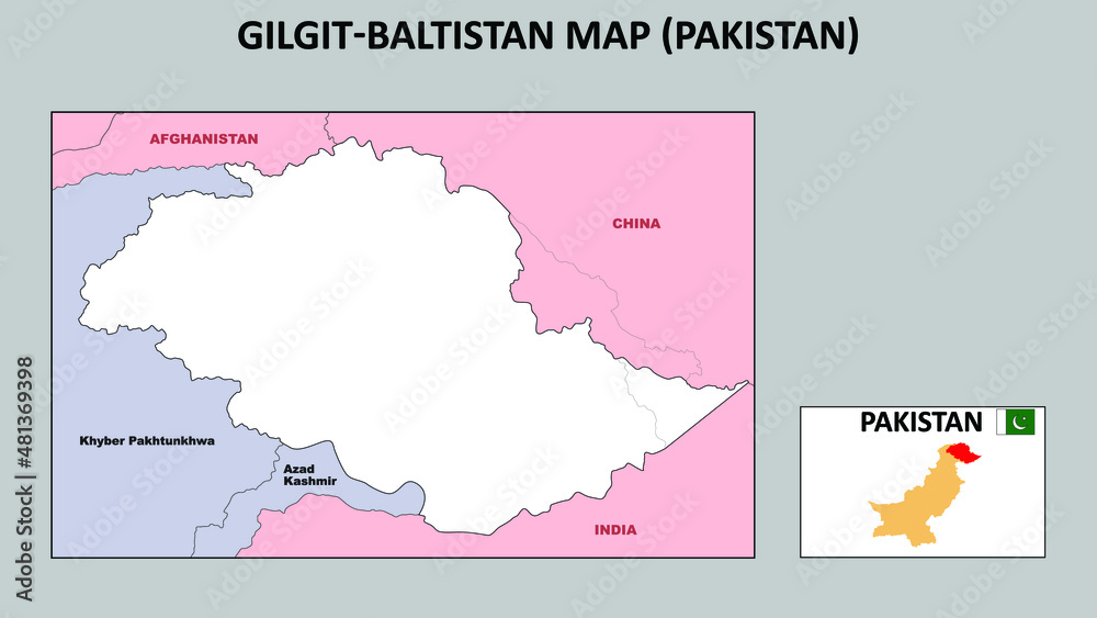 Gilgit Baltistan Map. Political map of Gilgit Baltistan. Gilgit ...