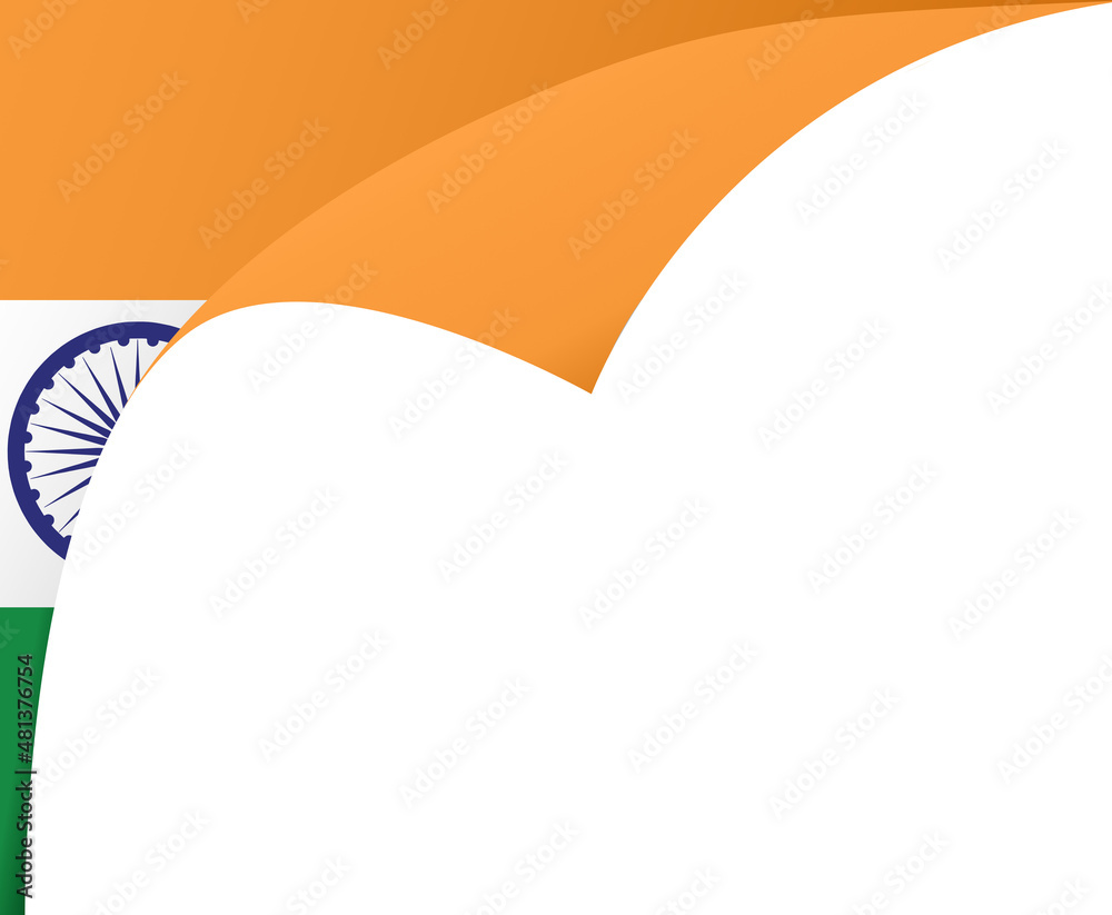 Corner waving India flag isolated on png or transparent background ...