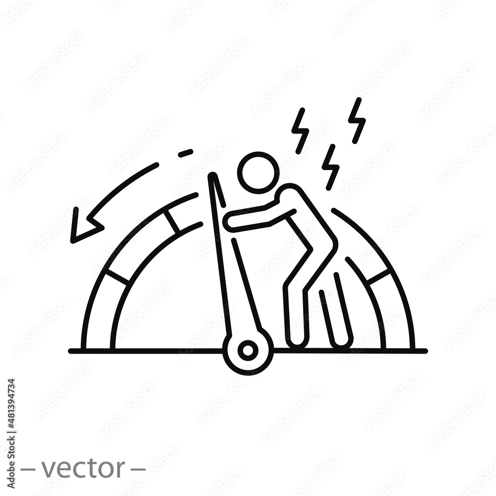 reduce level stress icon, measure emotion or depression, downgrade ...