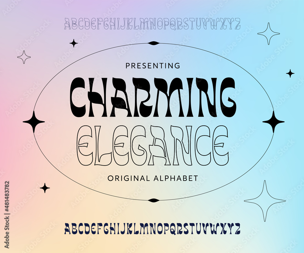 Charming elegance modern trendy alphabet. Graceful sophisticated ...