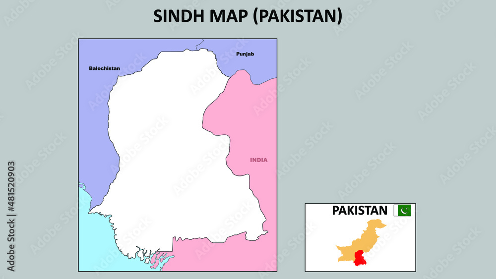 Sindh Map. Political map of Sindh. Sindh Map of Pakistan with ...
