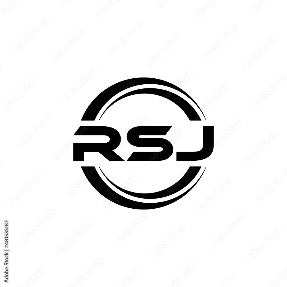 RSJ letter logo design with white background in illustrator, vector ...