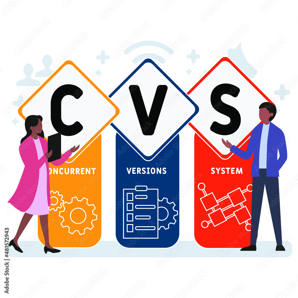CVS - Concurrent Versions System acronym. business concept background ...