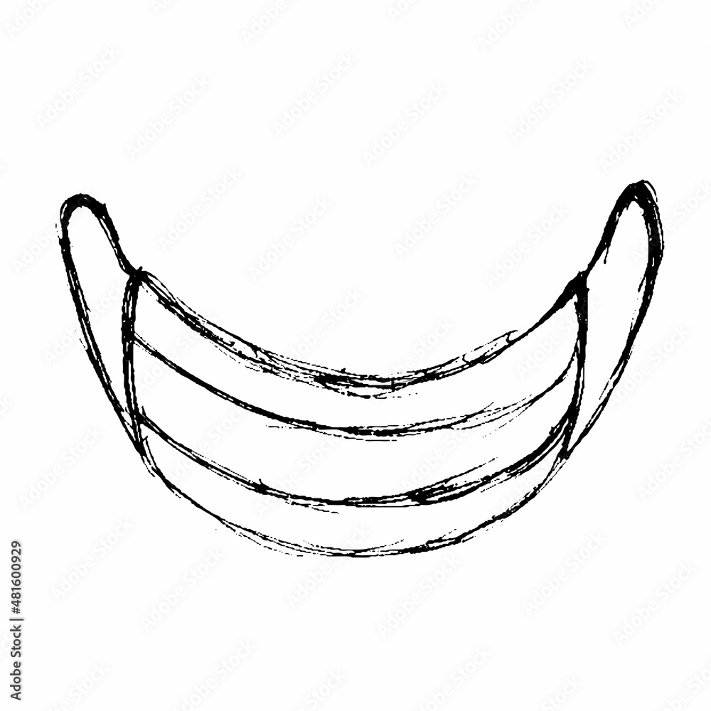 Surgical mask, hand drawn vector doodle illustration of a face mask ...