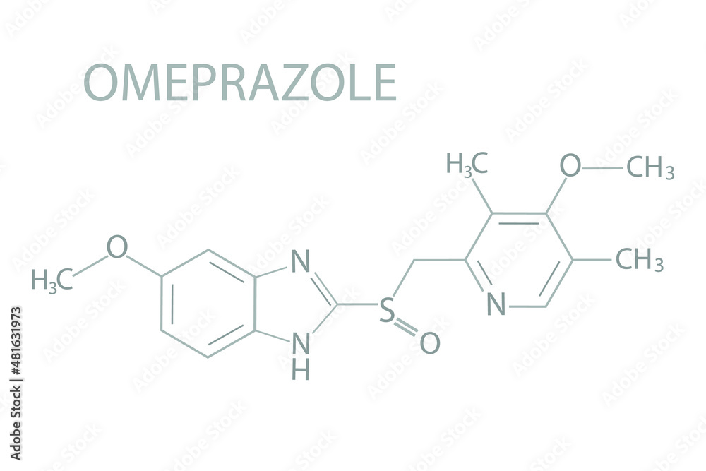Omeprazole molecular skeletal chemical formula. Stock Vector | Adobe Stock