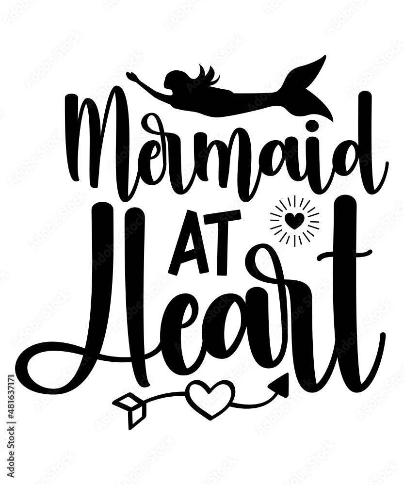 Mermaid SVG Bundle Mermaid Silhouette Mermaid Vector Mermaid Cut file ...
