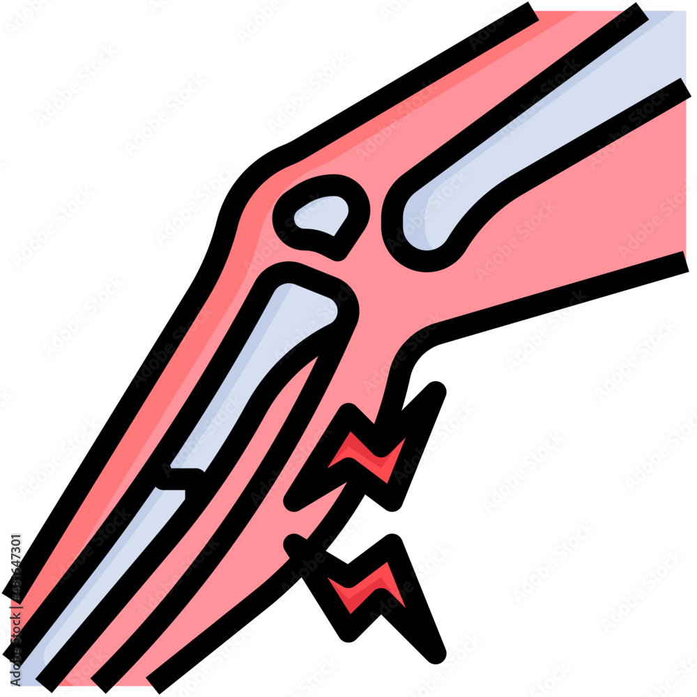 BROKEN ANKLE Filled Outline Stock Vector | Adobe Stock