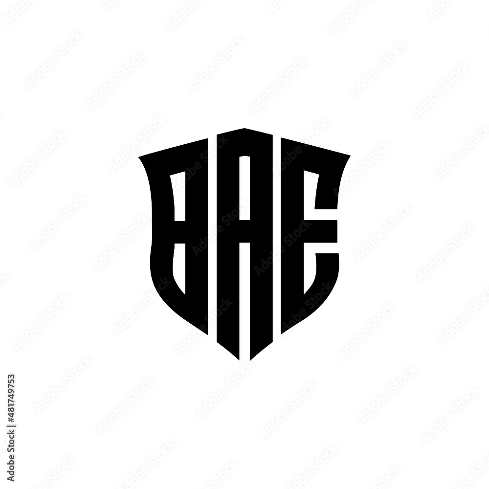 Image vectorielle Stock BAE letter logo design with white background in ...