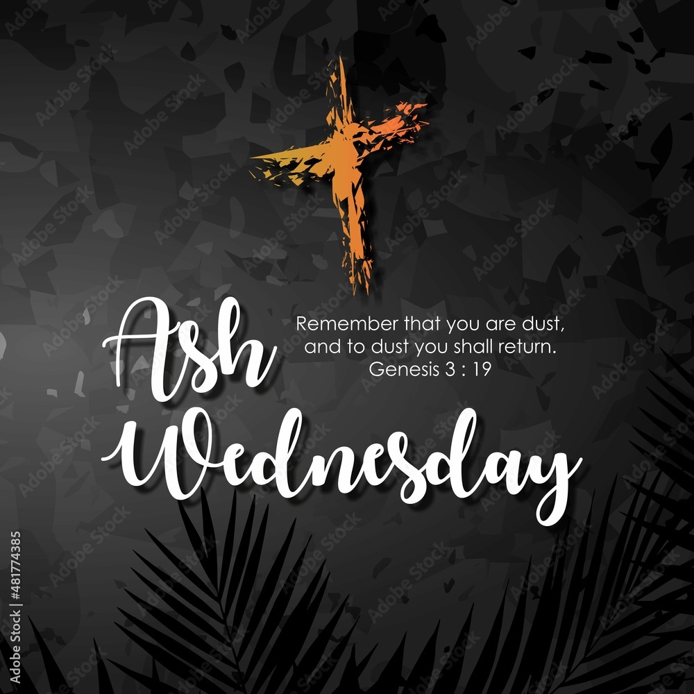 Ash Wednesday Poster Or Banner Background. Stock Vector | Adobe Stock