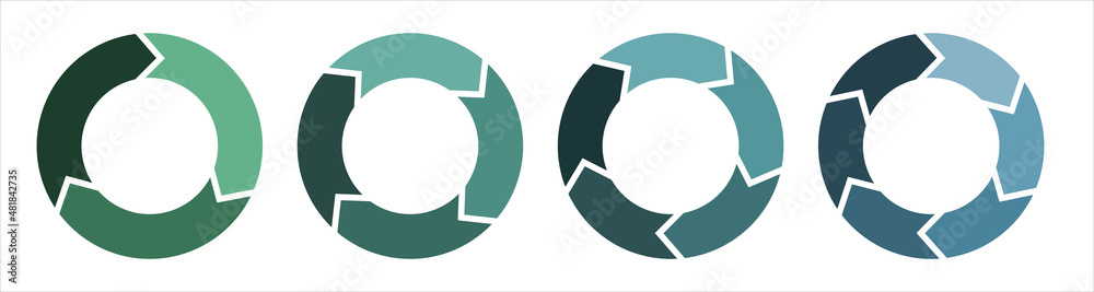Circle diagram infographic set. Rotation round cycle vector scheme ...