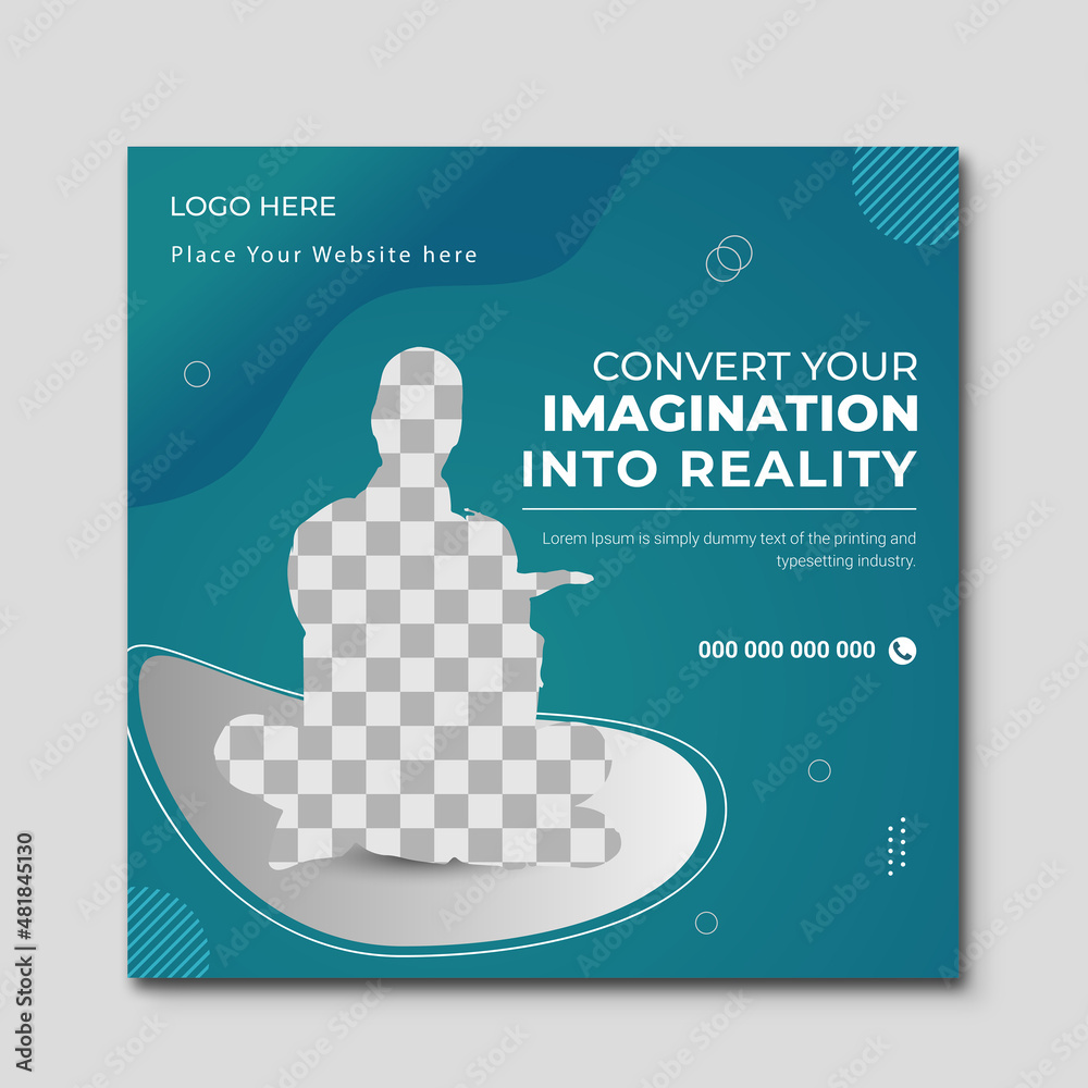 Social media post design template for Facebook and Instagram, Editable ...