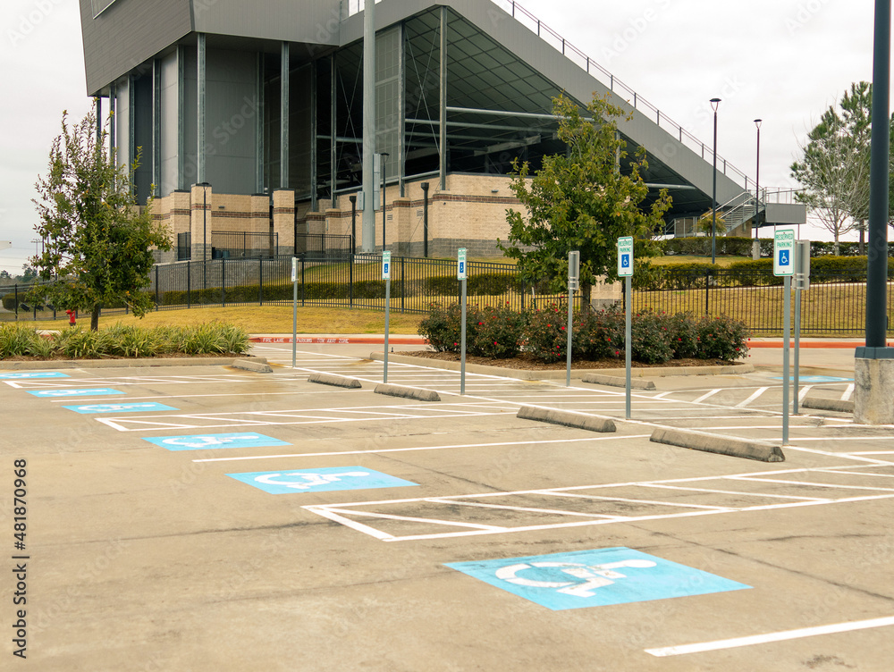 Handicap parking at football stadium Stock Photo | Adobe Stock