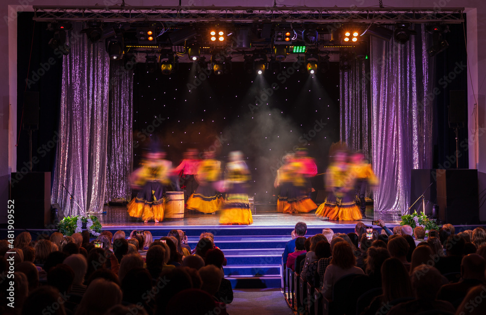 Texture blur and defocus, background for design. Stage light at a ...