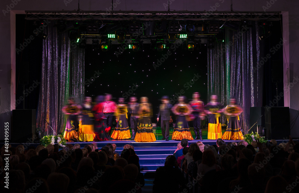 Texture blur and defocus, background for design. Stage light at a ...