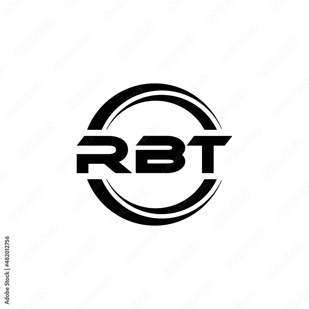 RBT letter logo design with white background in illustrator, vector ...