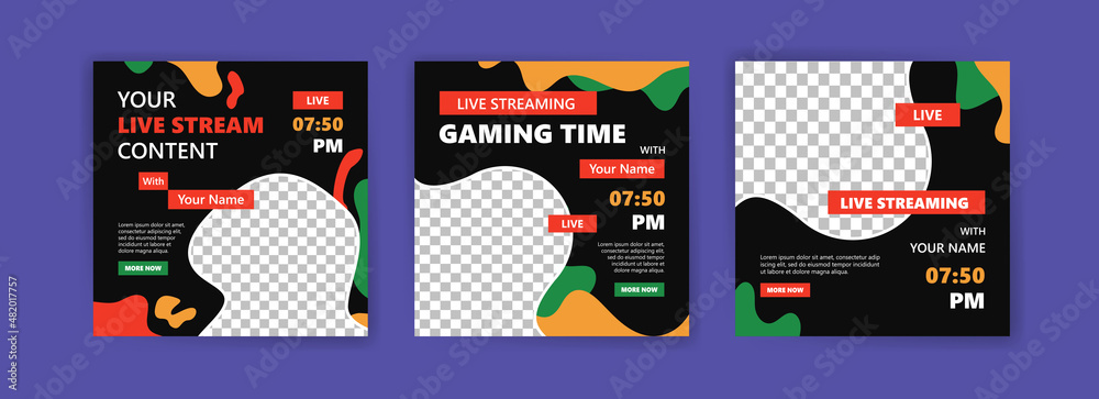 live streaming youtube and instagram social media posts. live video ...