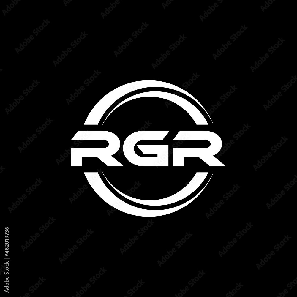 RGR letter logo design with black background in illustrator, vector ...
