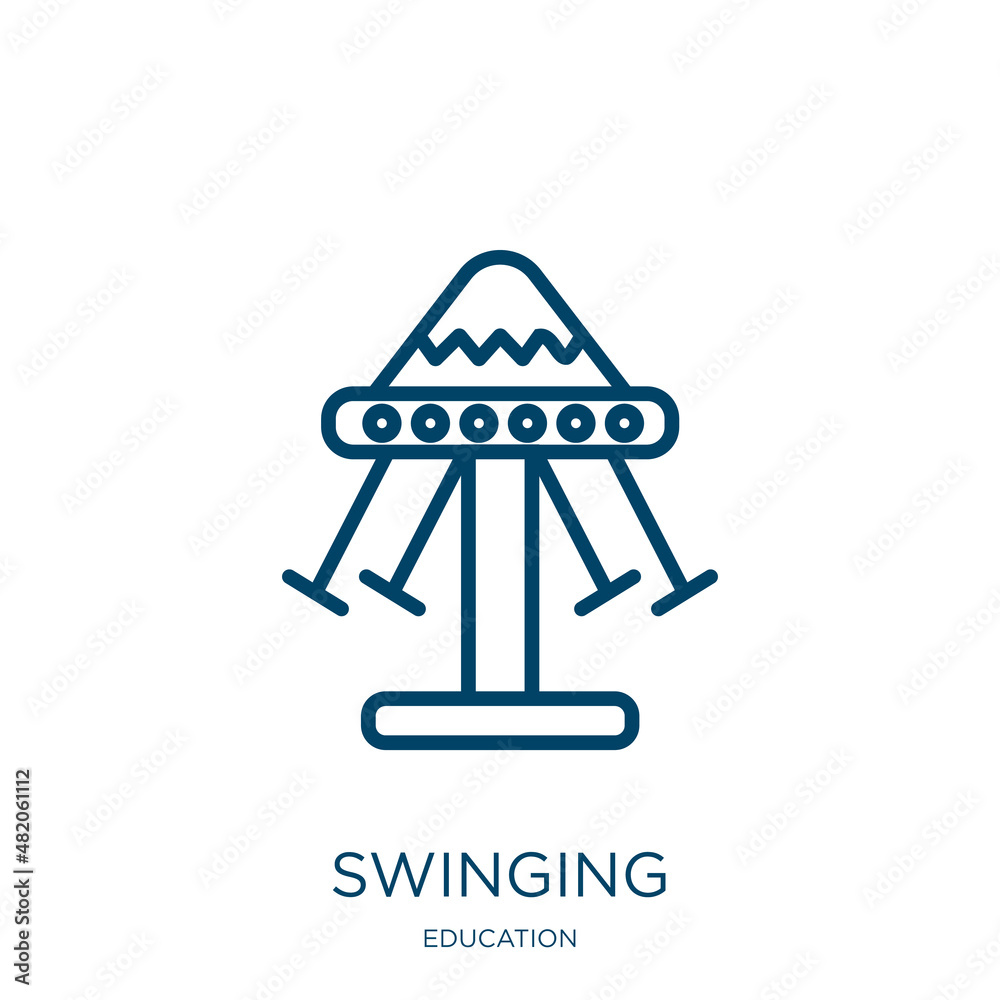 swinging icon from education collection. Thin linear swinging, play ...