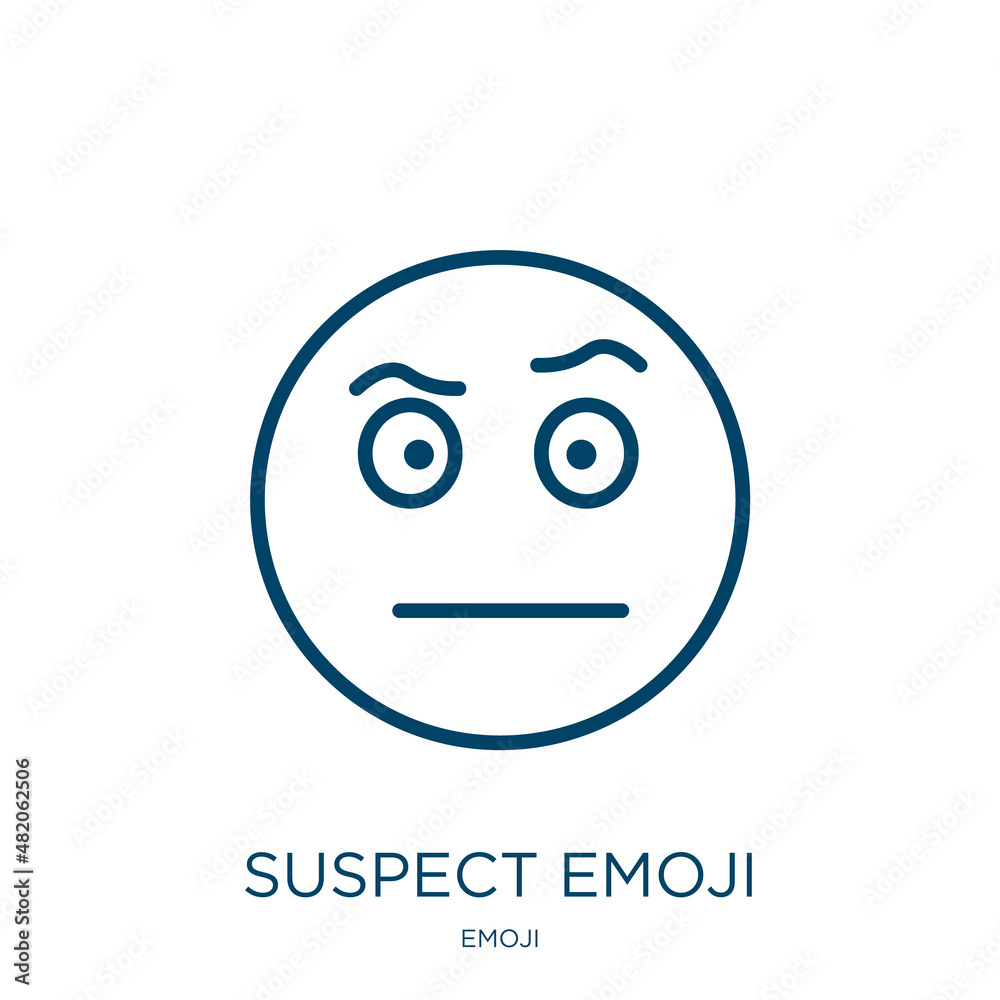 suspect emoji icon from emoji collection. Thin linear suspect emoji ...