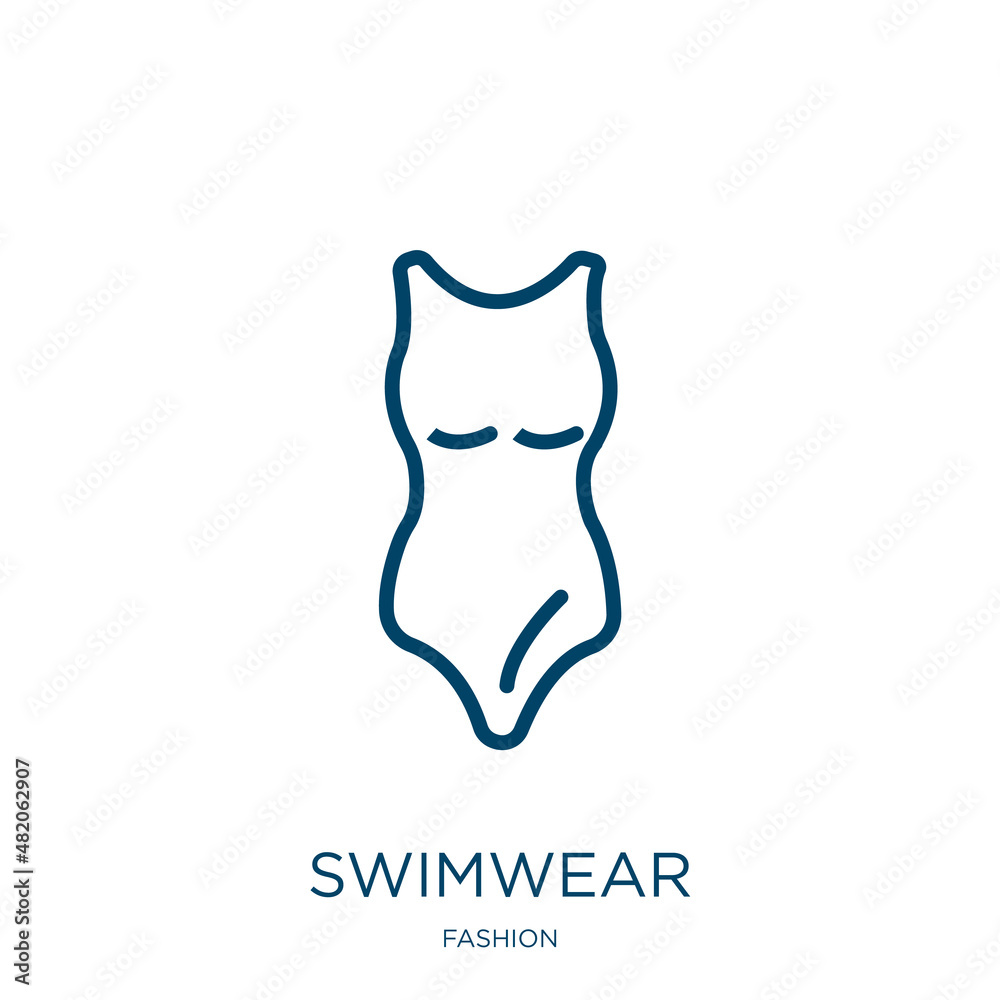 swimwear icon from fashion collection. Thin linear swimwear, beach ...