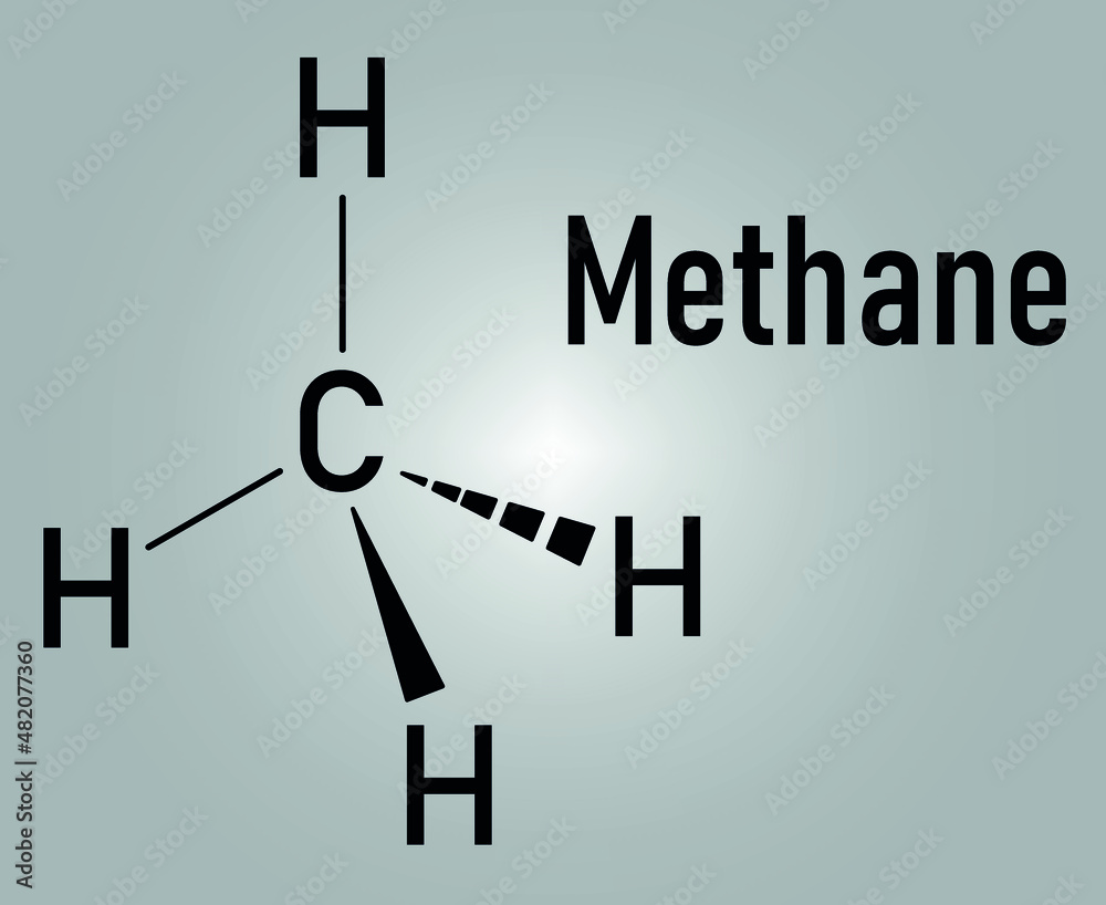 Methane natural gas molecule. Main component of natural gas and LNG ...