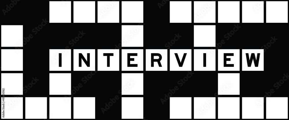 Alphabet letter in word interview on crossword puzzle background Stock ...