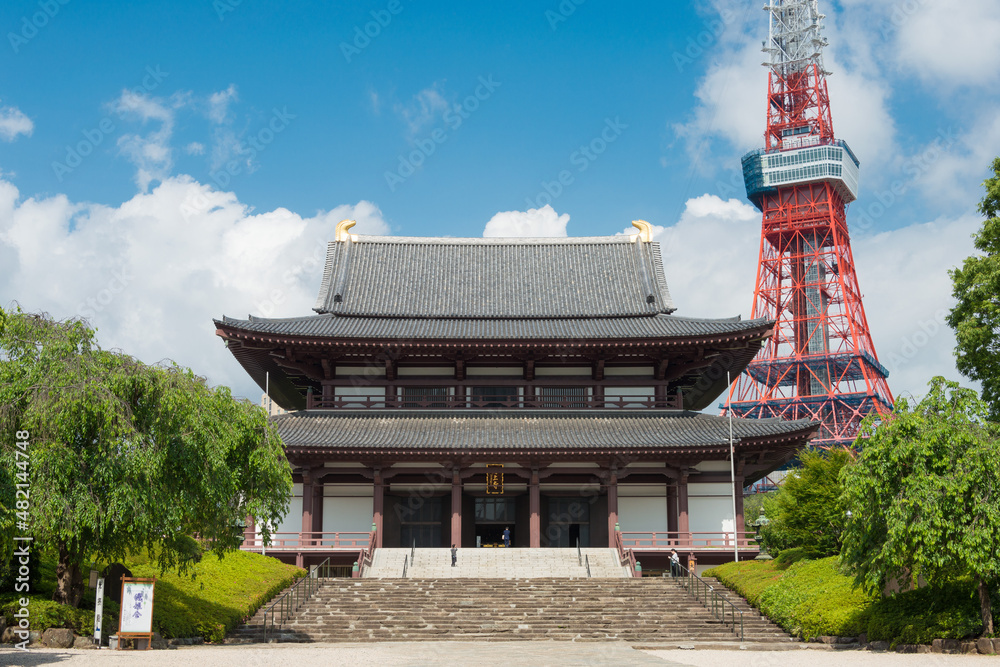 Tokyo, Japan - Mar 18 2019 - Zojoji Temple in Tokyo, Japan. Zojoji ...