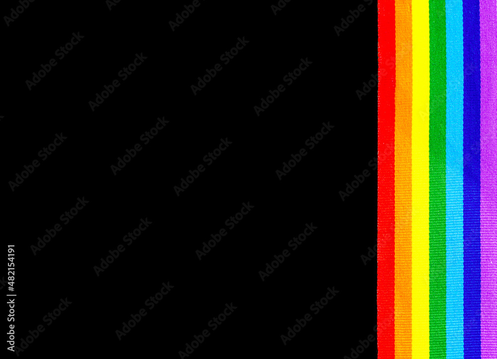 Colorful rainbow ribbon border design. LGBT colourful corner design ...