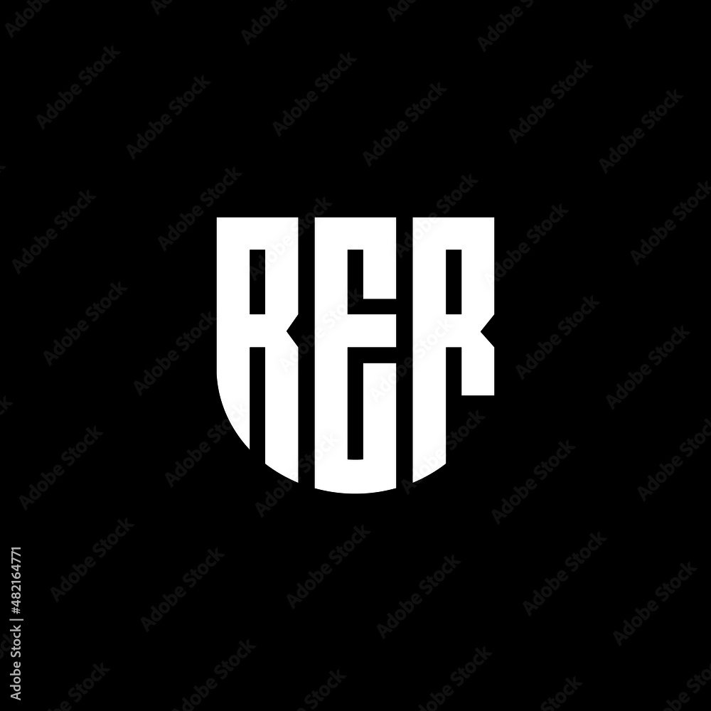 RER letter logo design with black background in illustrator, vector ...