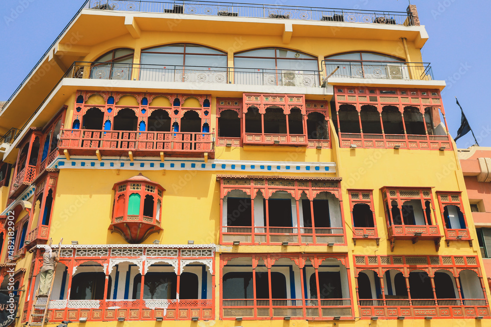 Colorful and Bright Balcony in Traditional Eastern Patterns, Pakistan ...