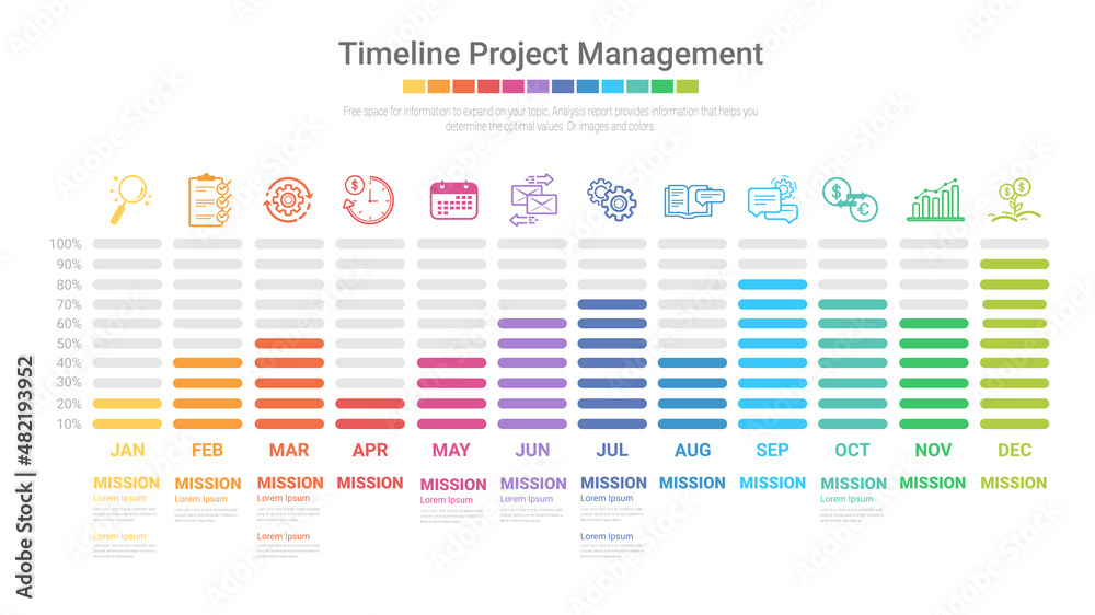 Modern colorful chart, graph. Template for diagram, presentation and ...