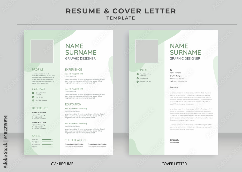 Resume and Cover Letter Template, Minimalist resume cv template, Cv ...