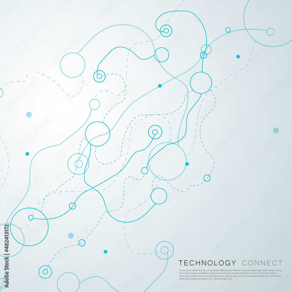 Abstract grid and molecular science pattern. Vector connection atom ...