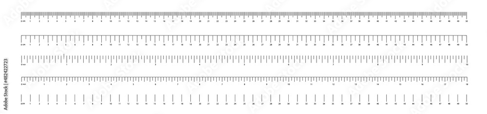 Measurement scale, markup for a ruler. Measuring tool. Size indicator ...