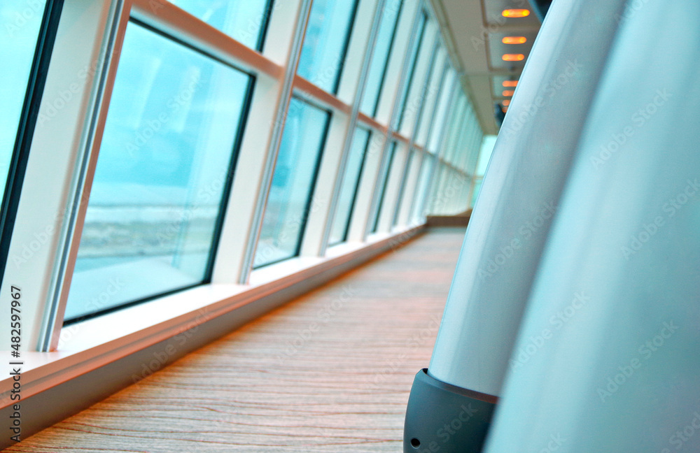 Fitness Center Gym Room onboard luxury cruise ship sailing yacht with ...