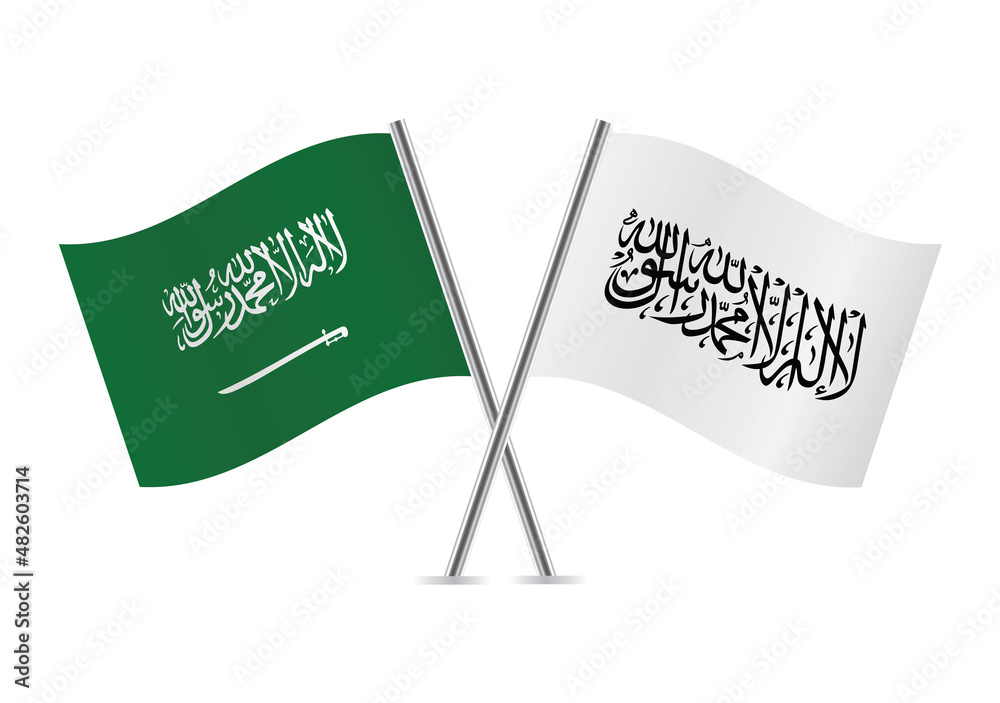 Vector de Stock Saudi Arabia and Afghanistan flags. Saudi Arabian and ...