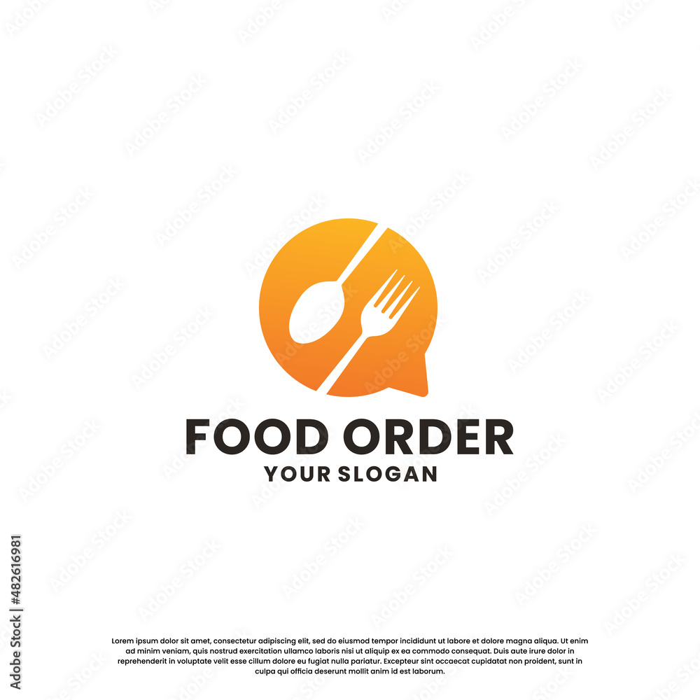 food order logo design for delivery and restaurant business Stock ...