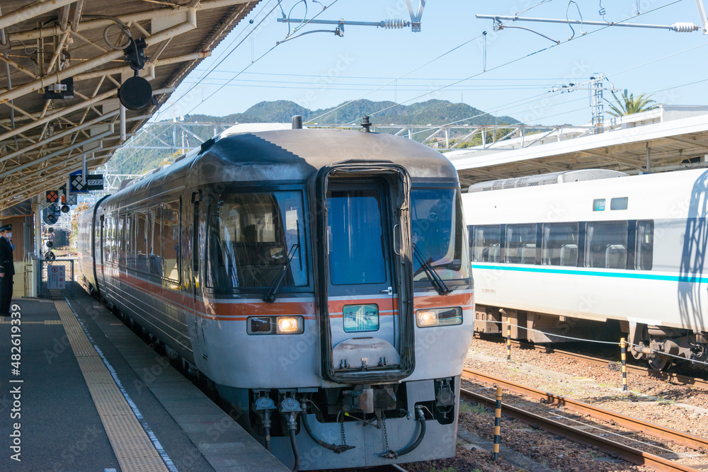 Wakayama, Japan - Mar 20 2020 - KiHa 85 series diesel multiple unit ...