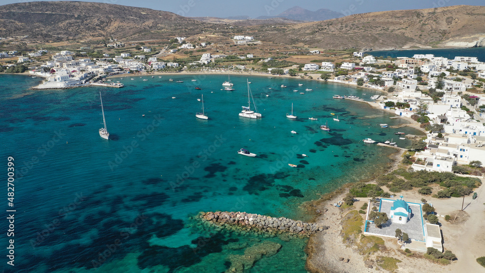 Aerial drone photo of picturesque Pollonia a quiet, family -friendly ...