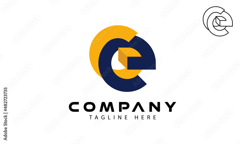 Initial Letter GE Logo. Modern Style letter GE design logo inspiration ...