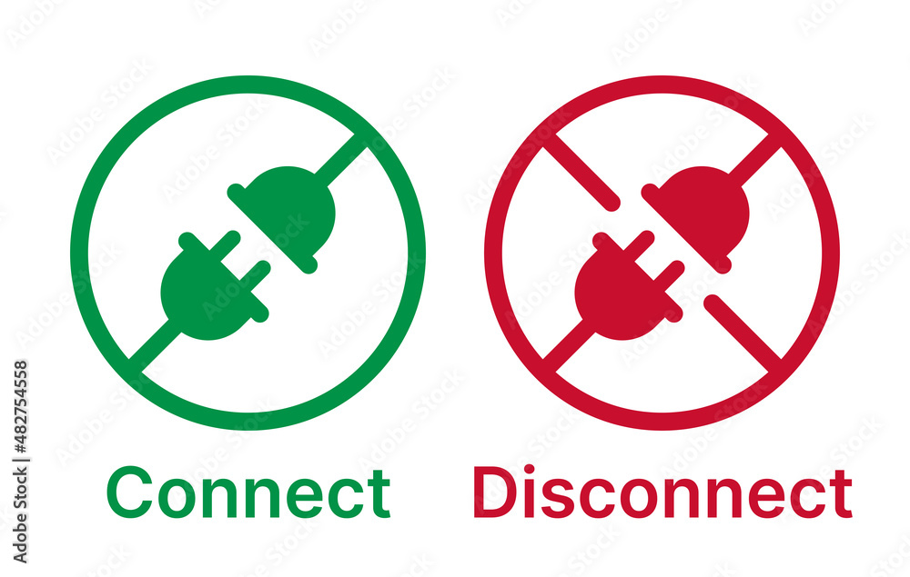 Connect Disconnect Plug Icon Sign Plug Socket Symbol Vector