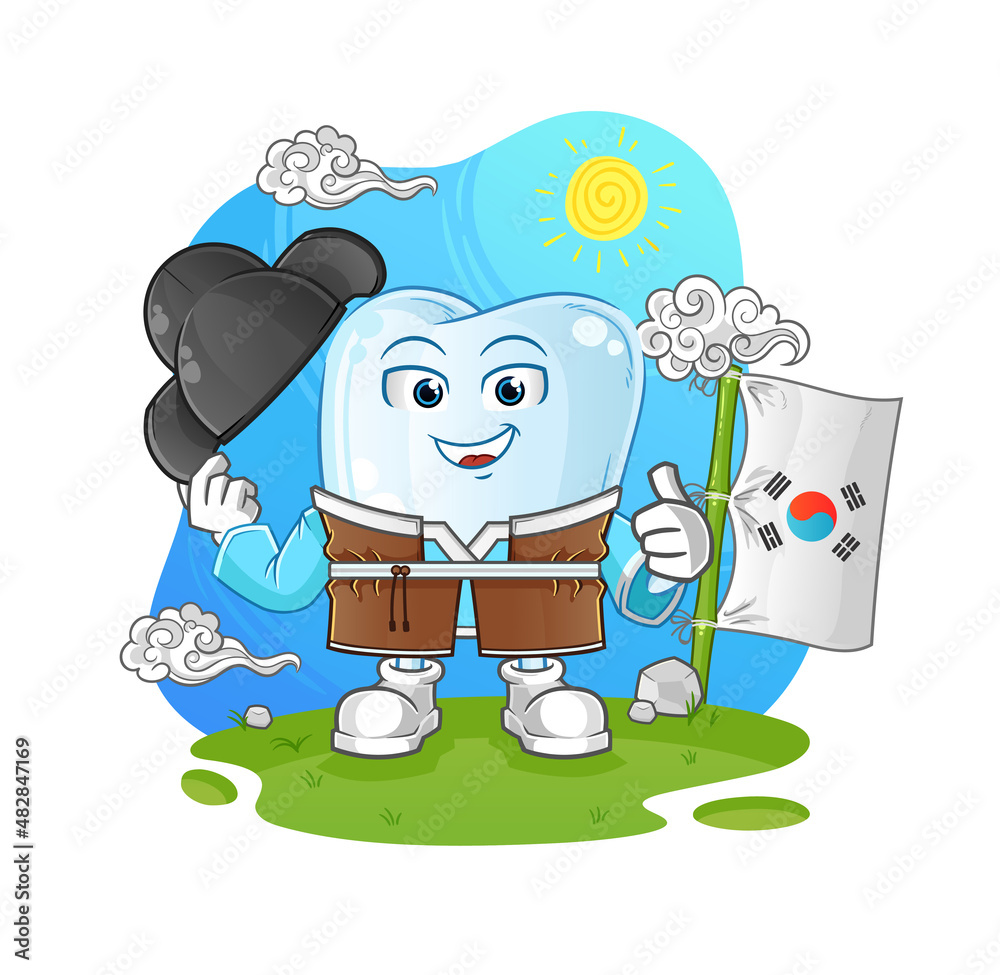 tooth korean culture vector. cartoon character Stock Vector | Adobe Stock