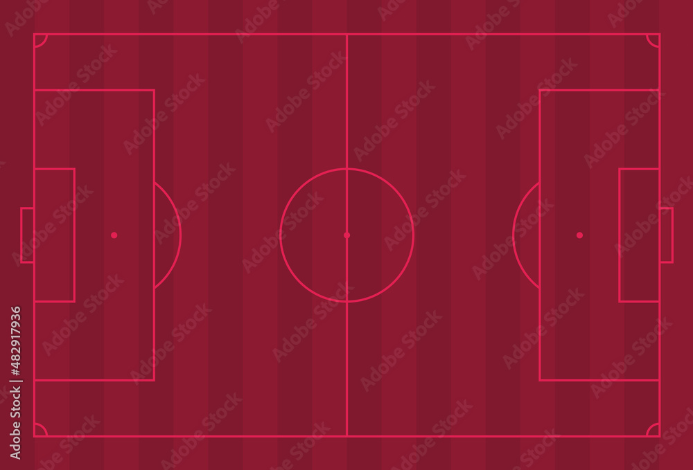 Red burgundy grass field background. Vector Football - Empty Soccer ...