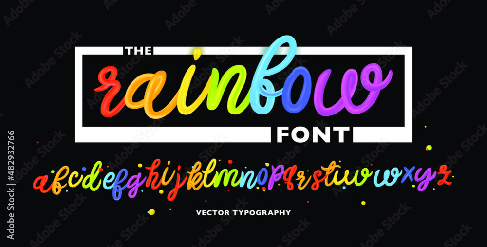 The Rainbow Font. Creative 3d Alphabet for Logo Design. Vector ...