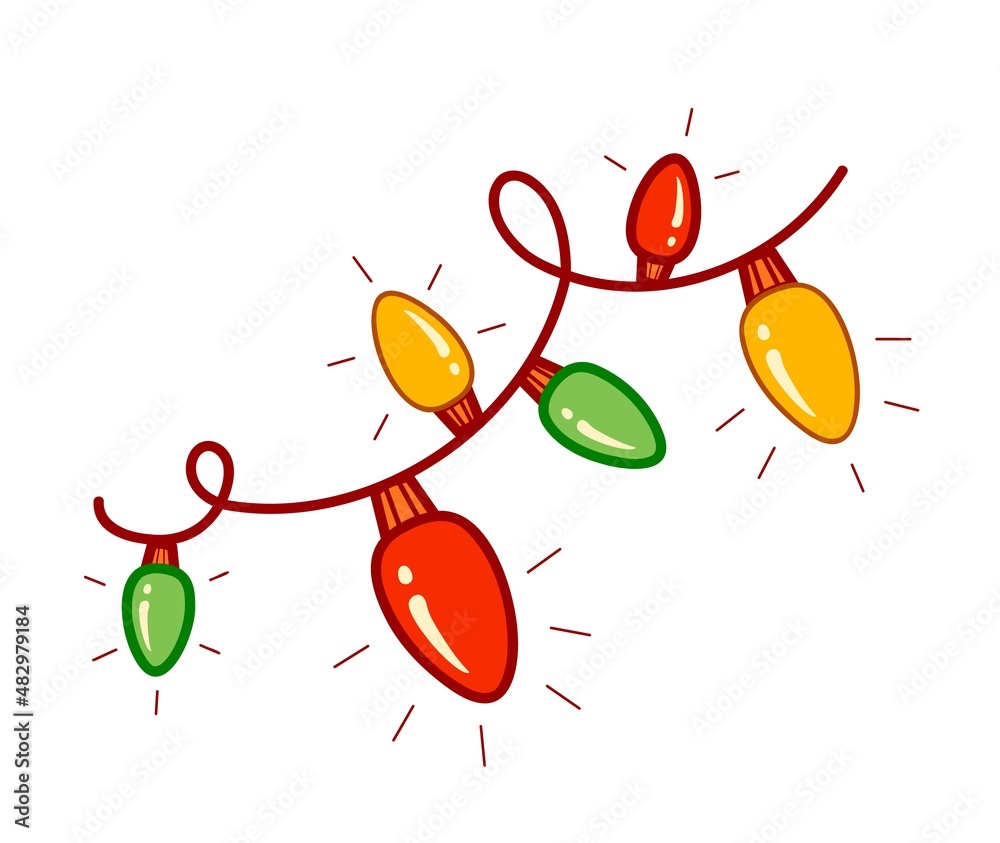 Christmas cartoons clip art. Christmas garland clipart illustration ...