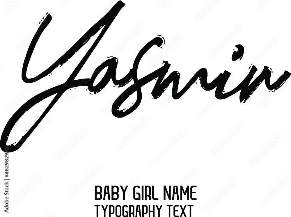 Yasmin Girl Name Handwritten Lettering Modern Calligraphy Stock Vector ...