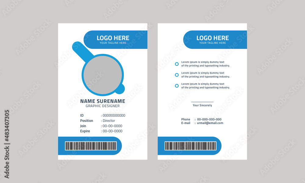 Creative Id Card Template Layout Stock Vector | Adobe Stock