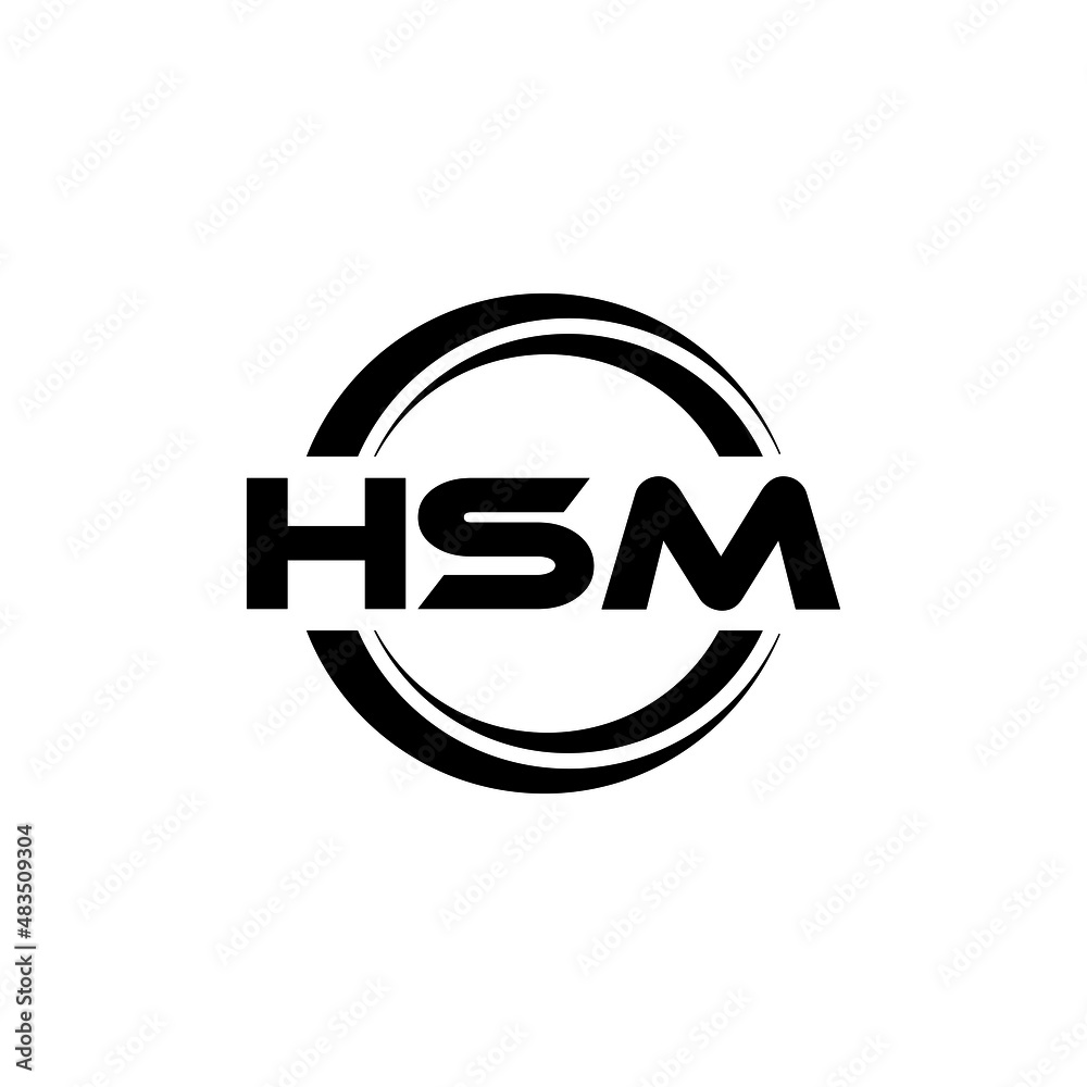 HSM letter logo design with white background in illustrator, vector ...