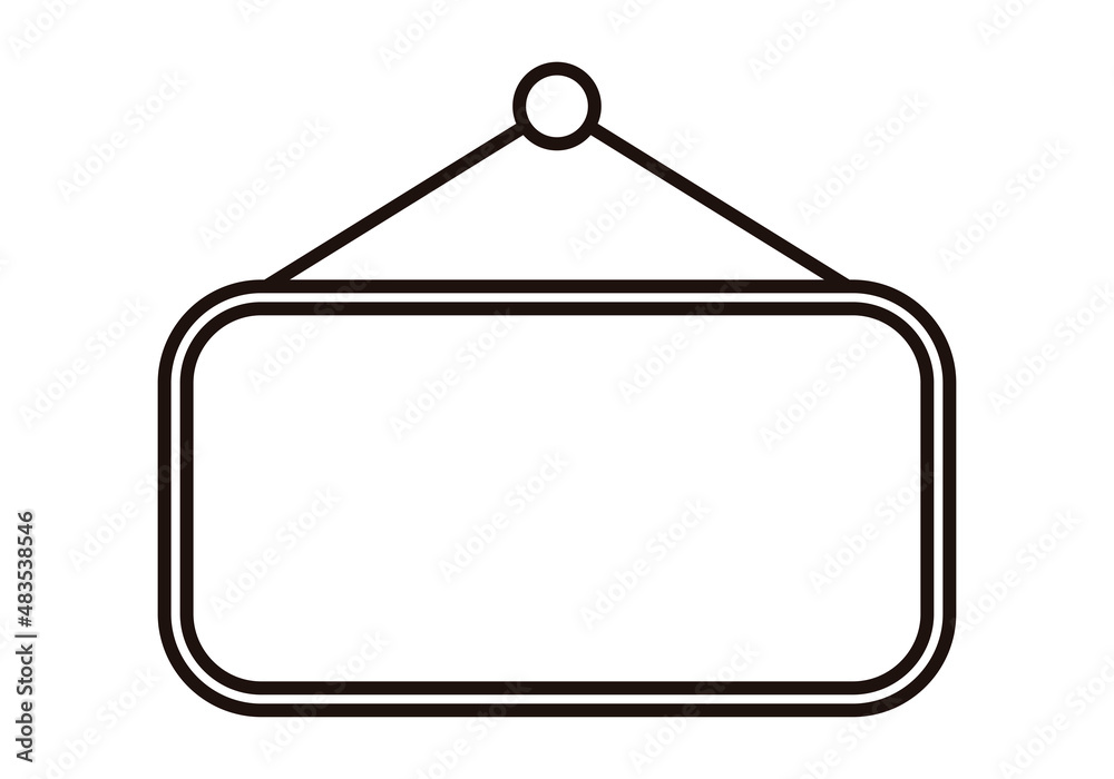 Icono negro de cartel colgado vacío. Stock Vector | Adobe Stock