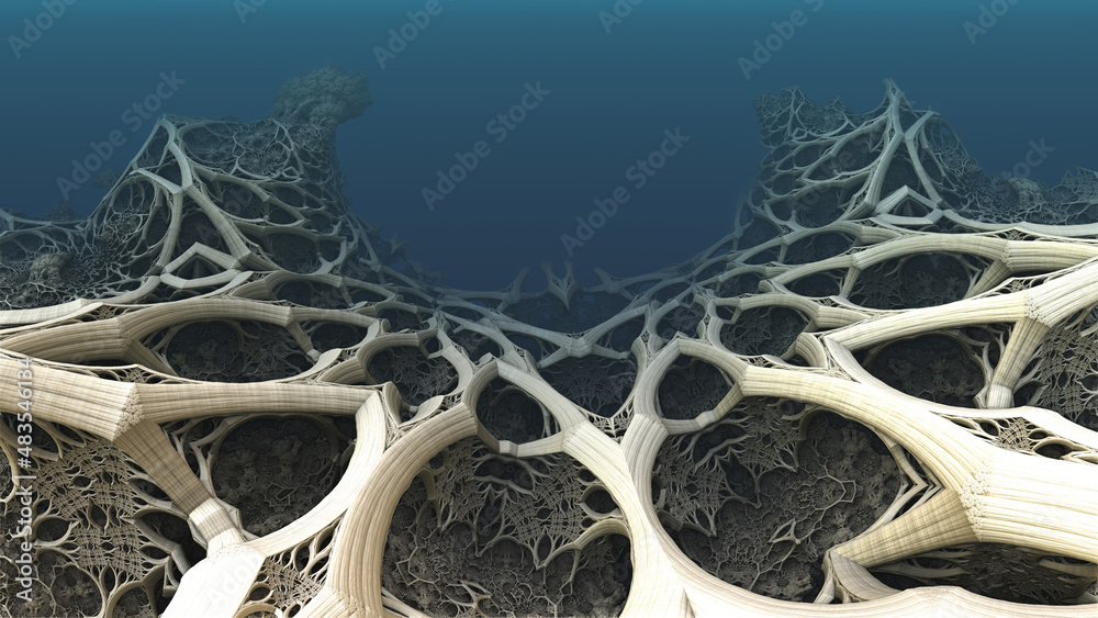 Alien planet render, abstract bacground 3D mysterious organic ...